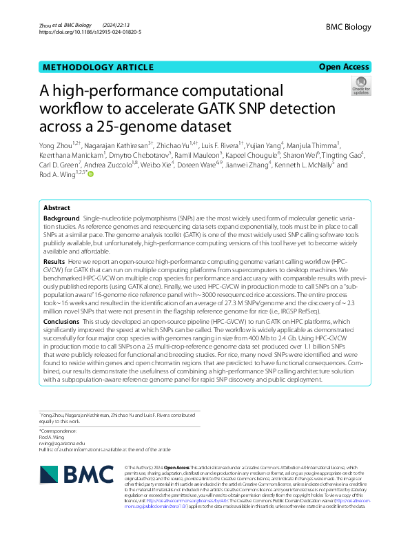 (PDF) A high-performance computational workflow to accelerate GATK SNP ...