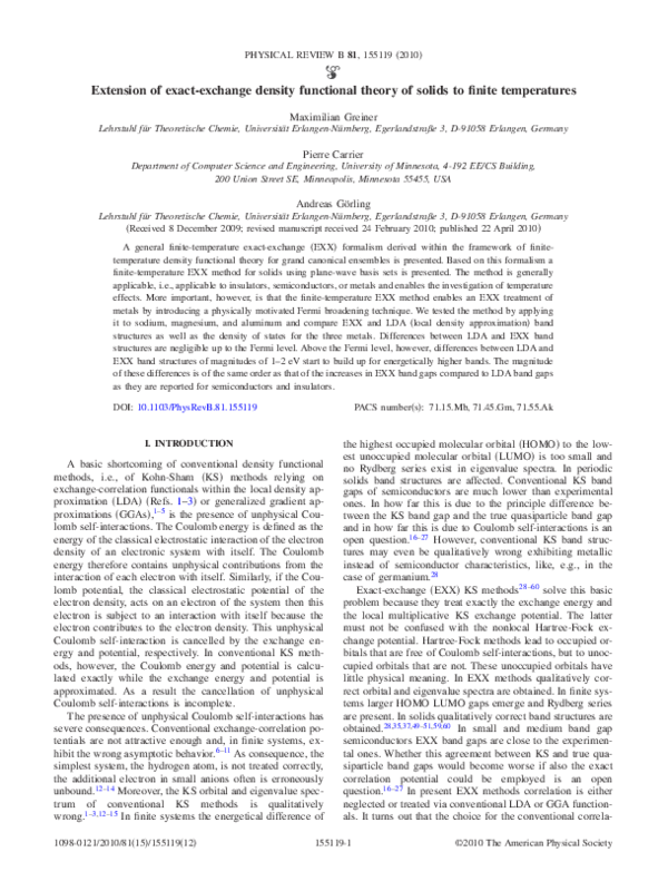 (PDF) Extension of exact-exchange density functional theory of solids ...