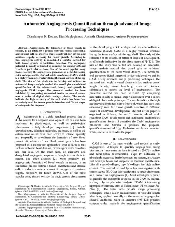 (PDF) Automated Angiogenesis Quantification through advanced Image Processing Techniques