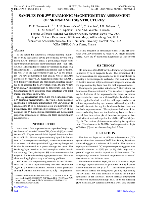 (PDF) Samples for 3rd Harmonic Magnetometry Assessment of NbTiN-Based ...