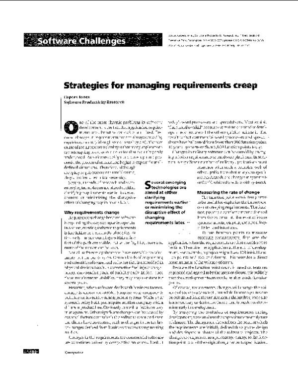 (PDF) Strategies for managing requirements creep