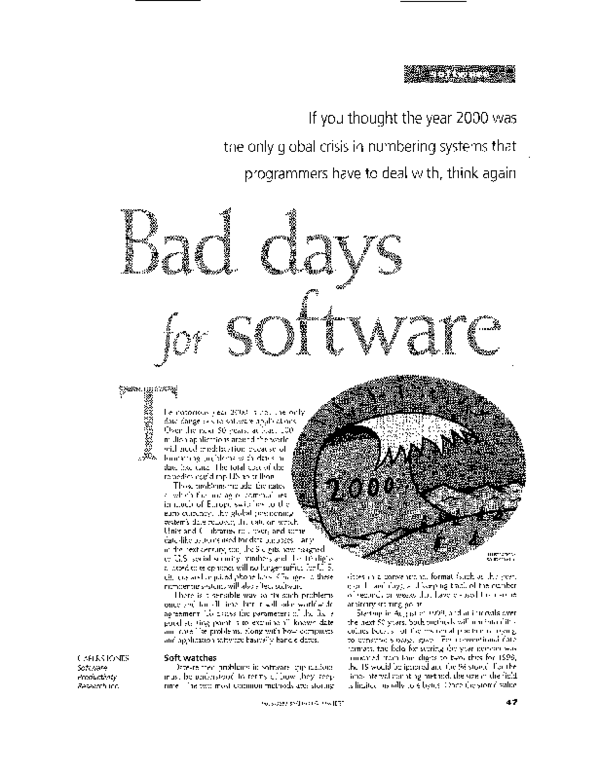 (PDF) Bad days for software