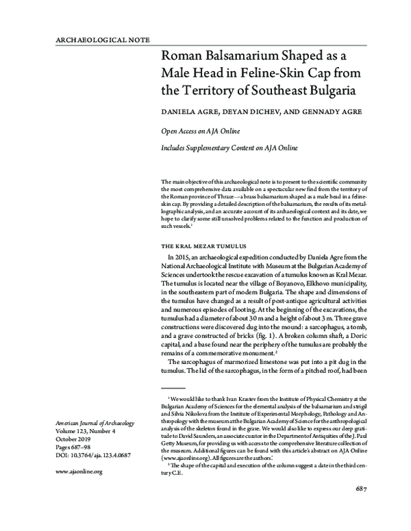 (PDF) Roman Balsamarium Shaped as a Male Head in Feline-Skin Cap from ...