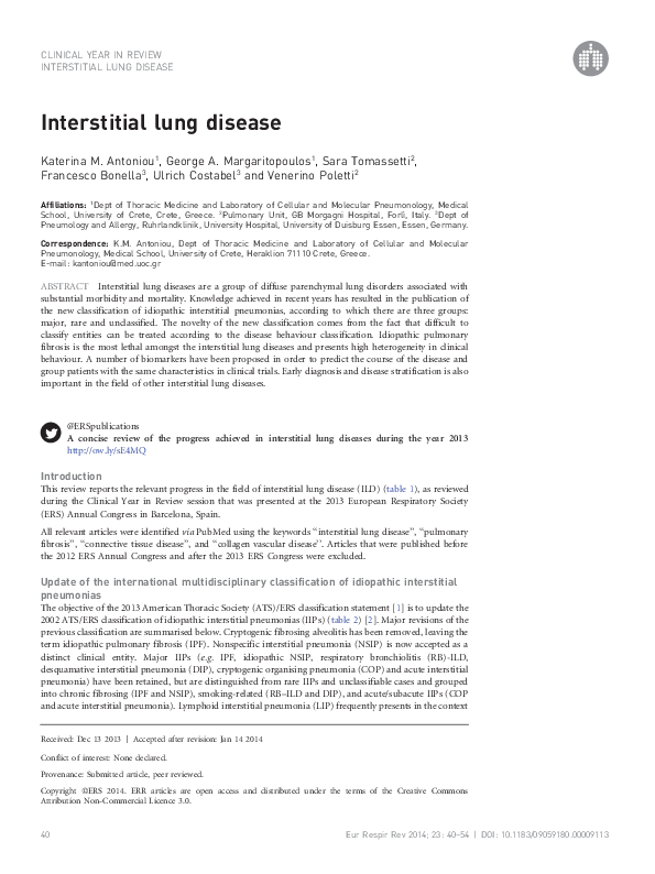 (PDF) Interstitial lung disease