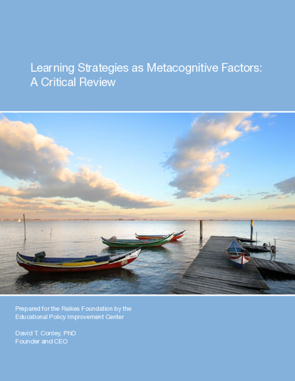 (PDF) Learning Strategies as Metacognitive Factors: A Critical Review