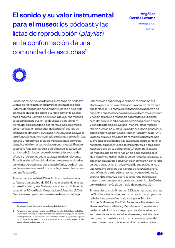 (PDF) El sonido y su valor instrumental para el museo