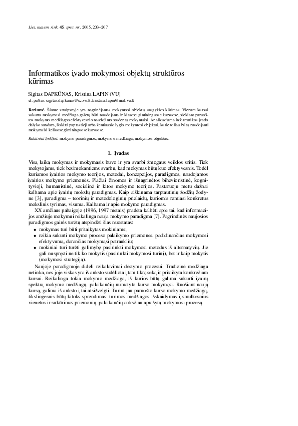 (PDF) Creating the learning object structure for the introduction to ...