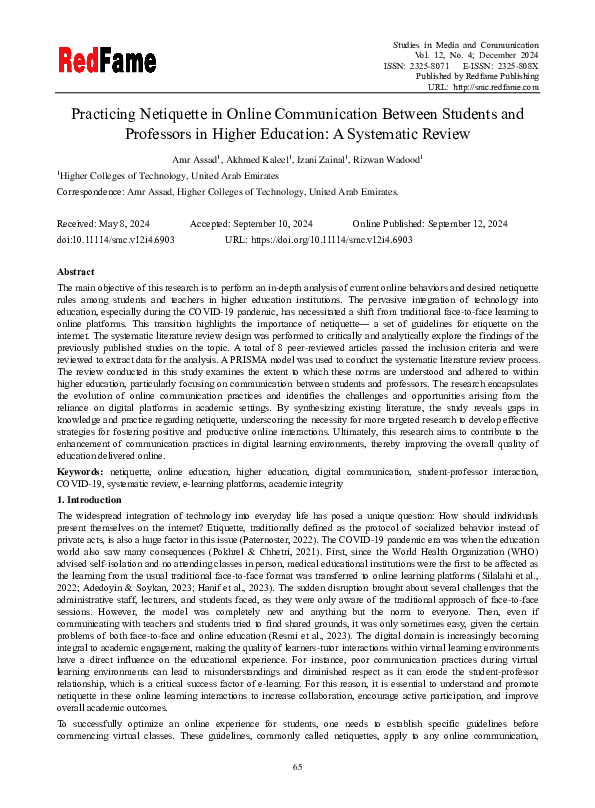 (PDF) Practicing Netiquette in Online Communication Between Students ...