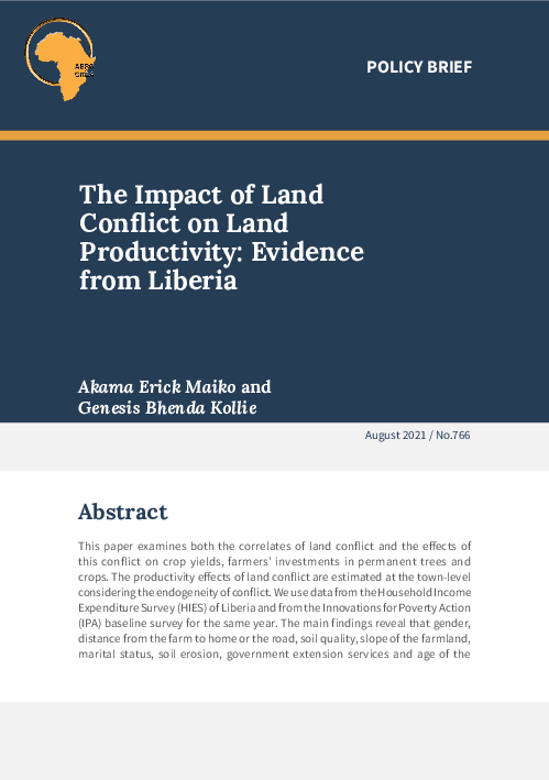 (PDF) The Impact of Land Conflict on Land Productivity: Evidence from ...
