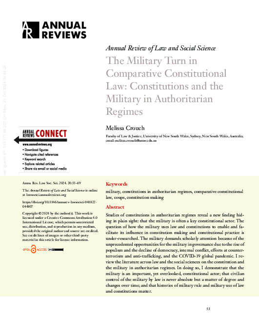 (PDF) The Military Turn in Comparative Constitutional Law