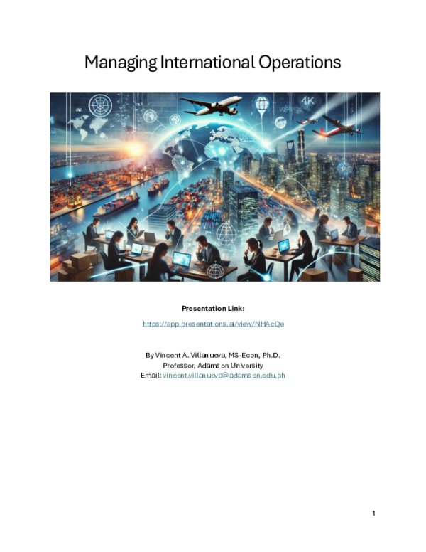 (PDF) Managing International Operations