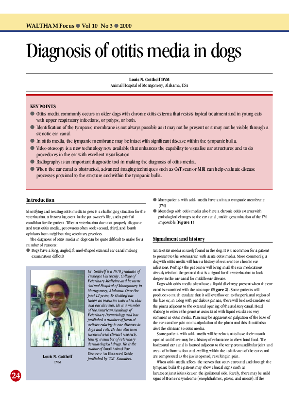 (PDF) Diagnosis of otitis media in dogs