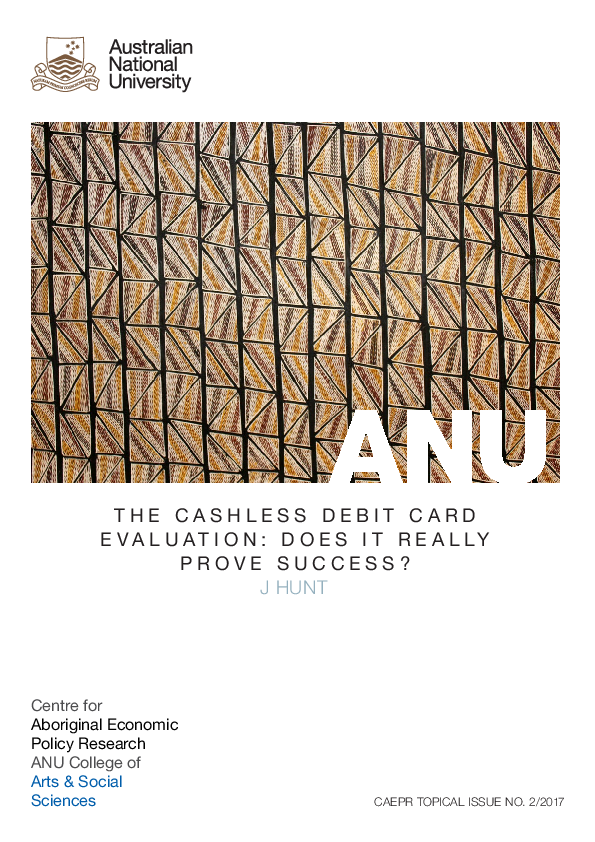 (PDF) The Cashless Debit Card Evaluation: does it really prove success?
