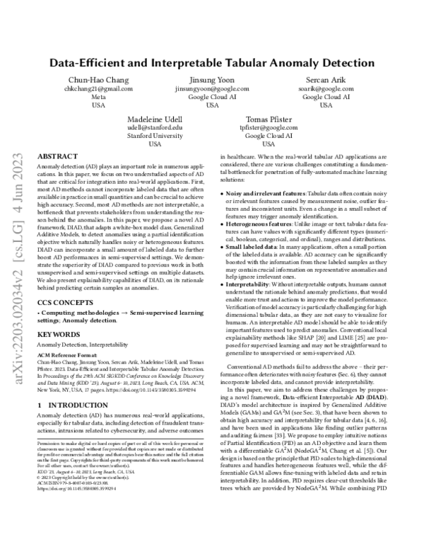 (PDF) Data-Efficient and Interpretable Tabular Anomaly Detection