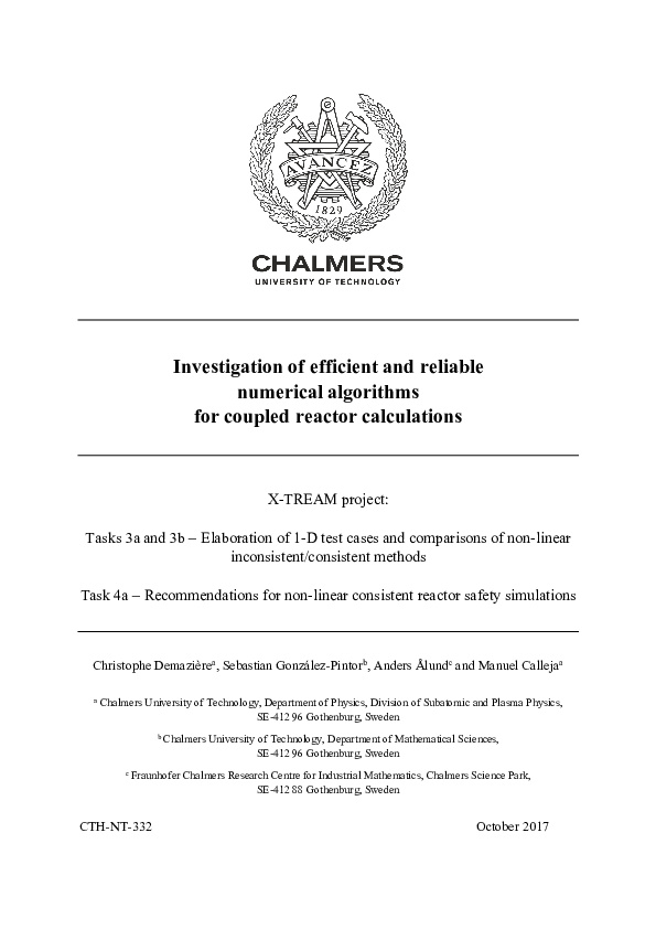 (PDF) Investigation of efficient and reliable numerical algorithms for ...