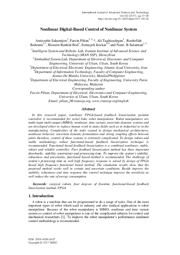 (PDF) Nonlinear Digital-Based Control of Nonlinear System | Amirzubir ...