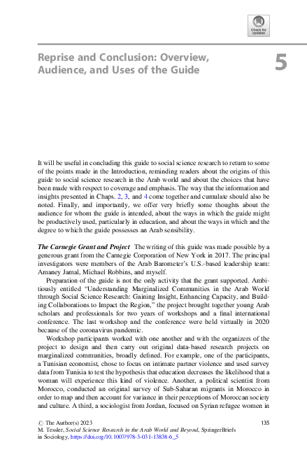 (PDF) Reprise and Conclusion: Overview, Audience, and Uses of the Guide