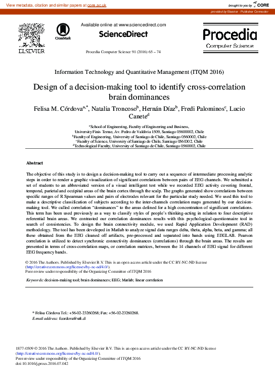 (PDF) Design of a Decision-making Tool to Identify Cross-correlation ...