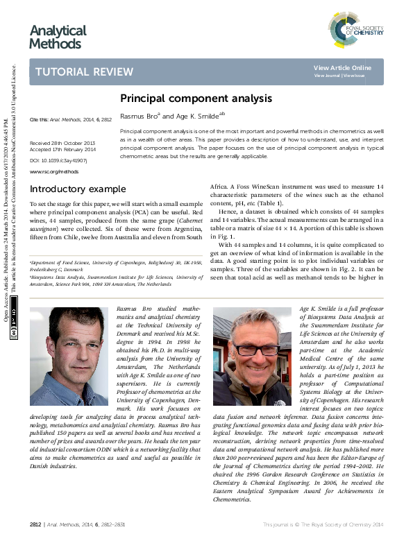 (PDF) Principal component analysis