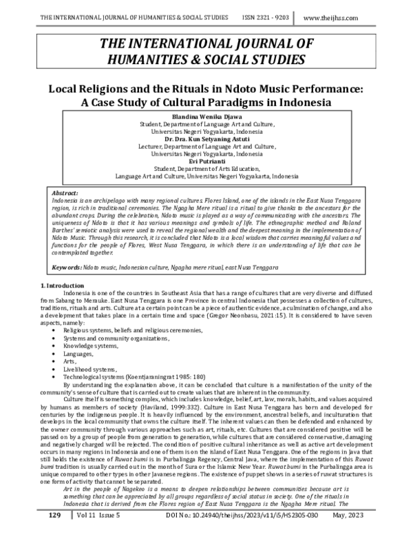 (PDF) Local Religions and the Rituals in Ndoto Music Performance: A ...