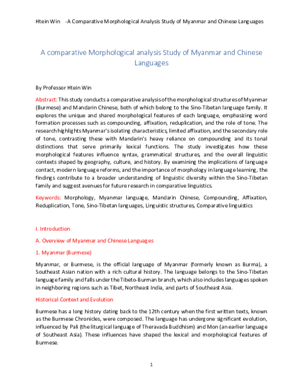 (PDF) Htein Win -A Comparative Morphological Analysis Study of Myanmar ...