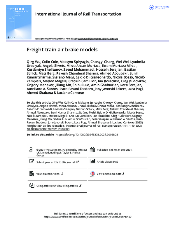 (PDF) Freight train air brake models