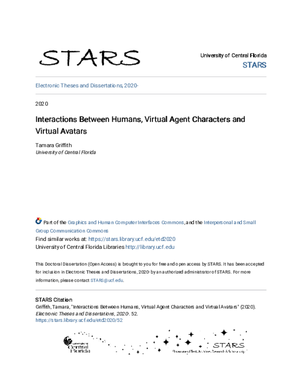 (PDF) Behavioral Indicators of Interactions Between Humans, Virtual ...