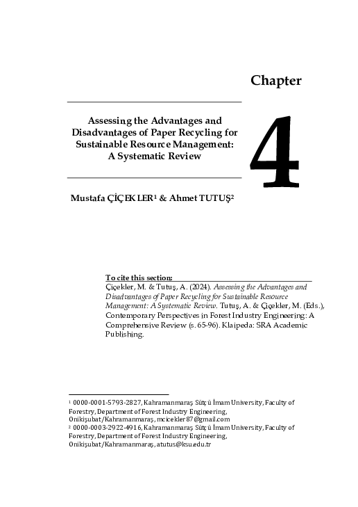 (PDF) Assessing the Advantages and Disadvantages of Paper Recycling for ...