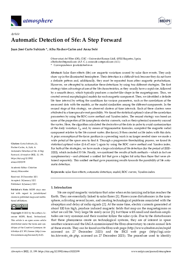 (PDF) Automatic Detection of Sfe: A Step Forward