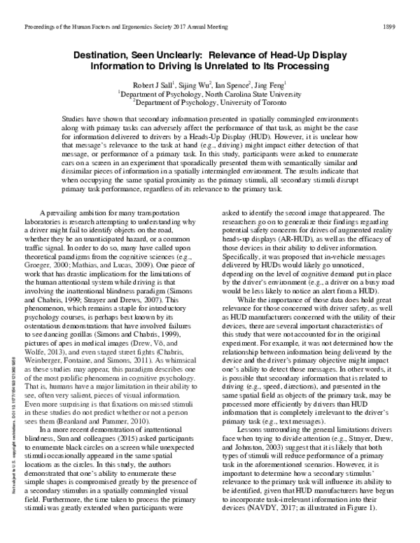 (PDF) Destination, Seen Unclearly: Relevance of Head-Up Display ...