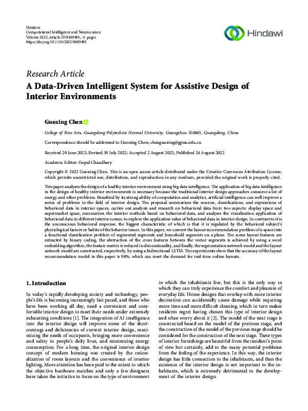 (PDF) A Data-Driven Intelligent System for Assistive Design of Interior ...