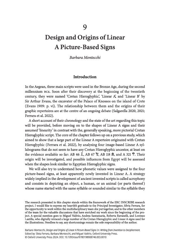 (PDF) Design and Origins of Linear A Picture-based Signs