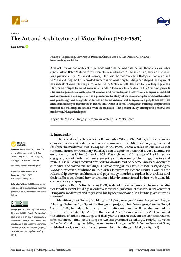 (PDF) The Art and Architecture of Victor Bohm (1900-1981