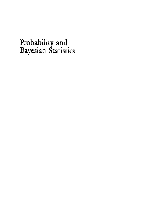 (PDF) Probability and Bayesian Statistics (PDF) Probability and Bayesian Statistics