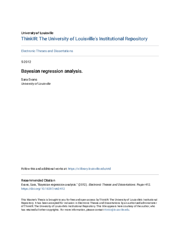(PDF) Bayesian Regression Analysis