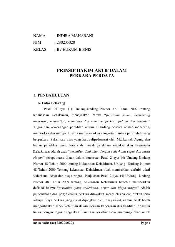 (PDF) PRINSIP HAKIM AKTIF DALAM PERKARA PERDATA