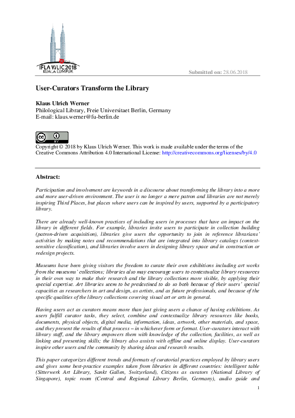 (PDF) User-Curators Transform the Library
