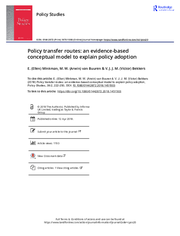 (PDF) Policy transfer routes: an evidence-based conceptual model to ...