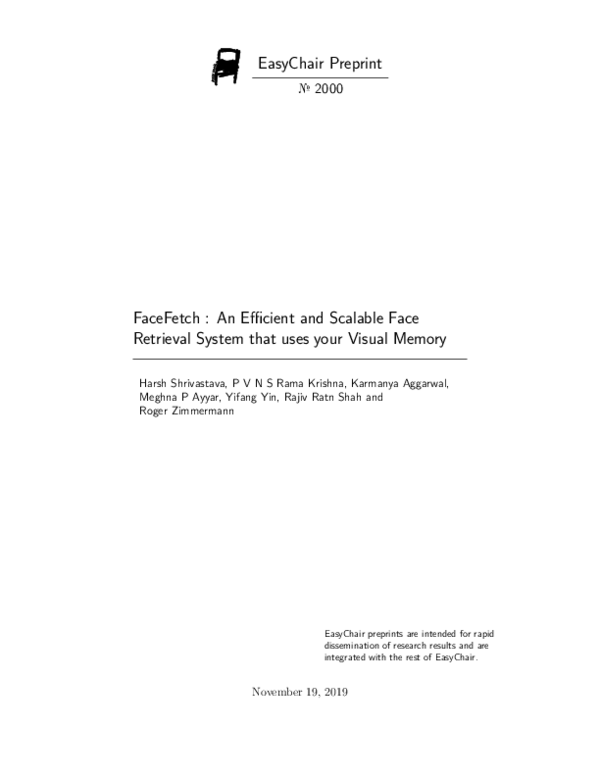 Pdf Facefetch An Efficient And Scalable Face Retrieval System That Uses Your Visual Memory
