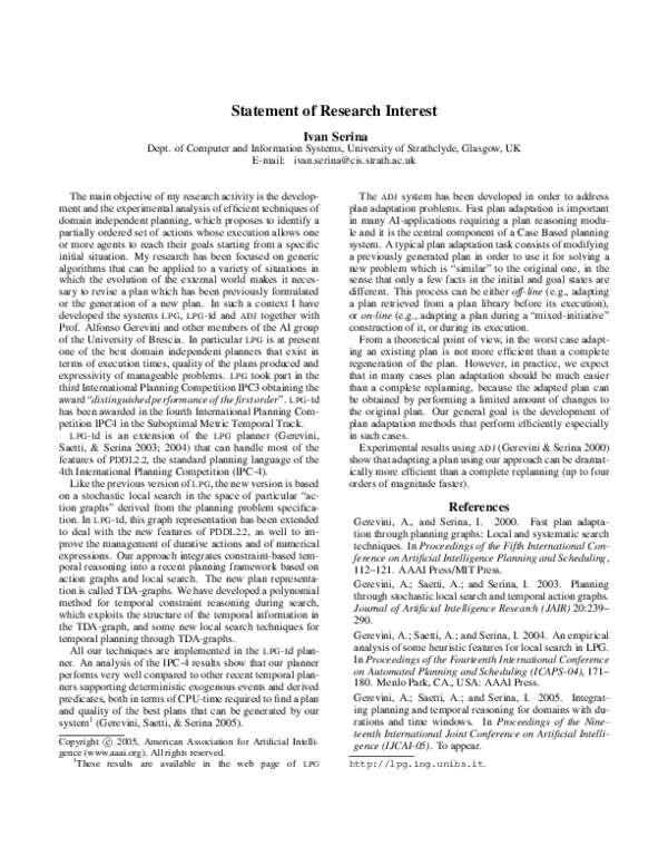 (PDF) Statement of research interest
