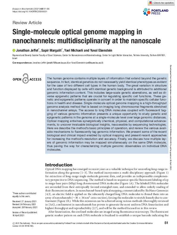 (PDF) Single-molecule optical genome mapping in nanochannels ...