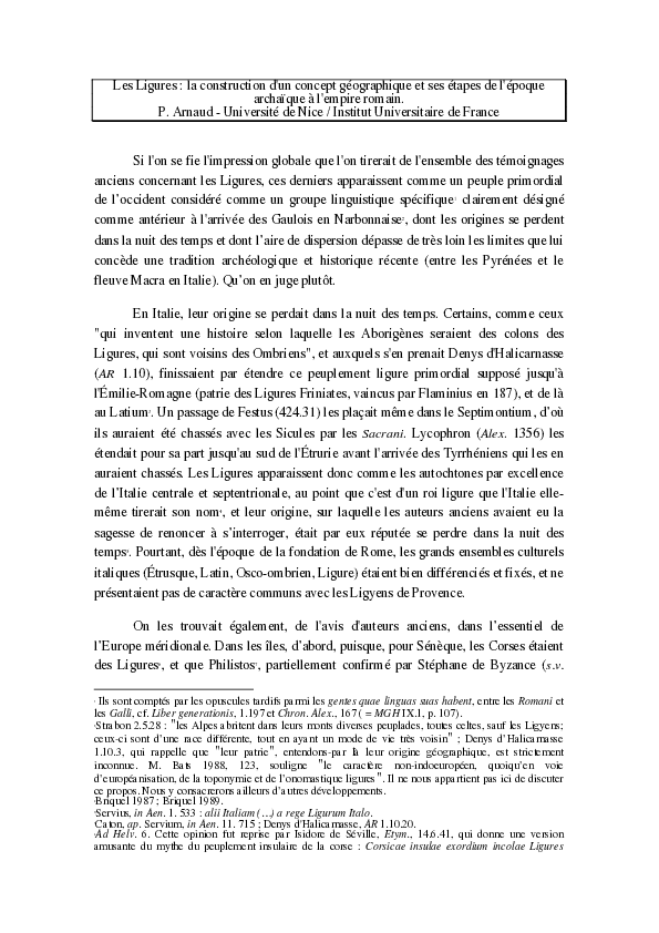 (PDF) Les ligures : la construction d'un concept géographique et ses ...