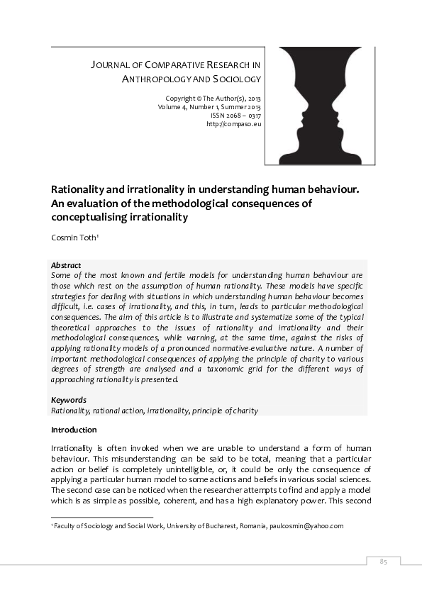 (PDF) Rationality and irrationality in understanding human behaviour ...