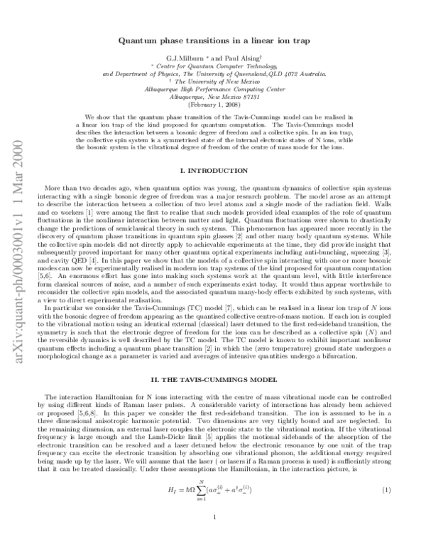 (PDF) Quantum Phase Transitions in a Linear Ion Trap