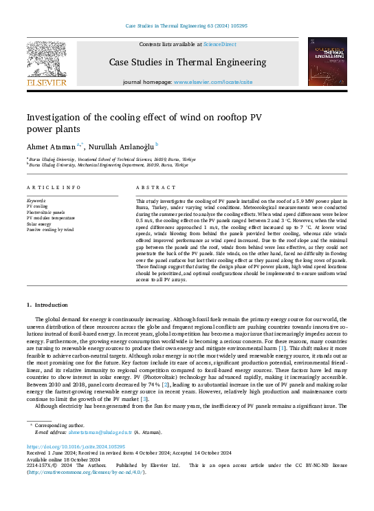 (PDF) Investigation of the cooling effect of wind on rooftop PV power ...