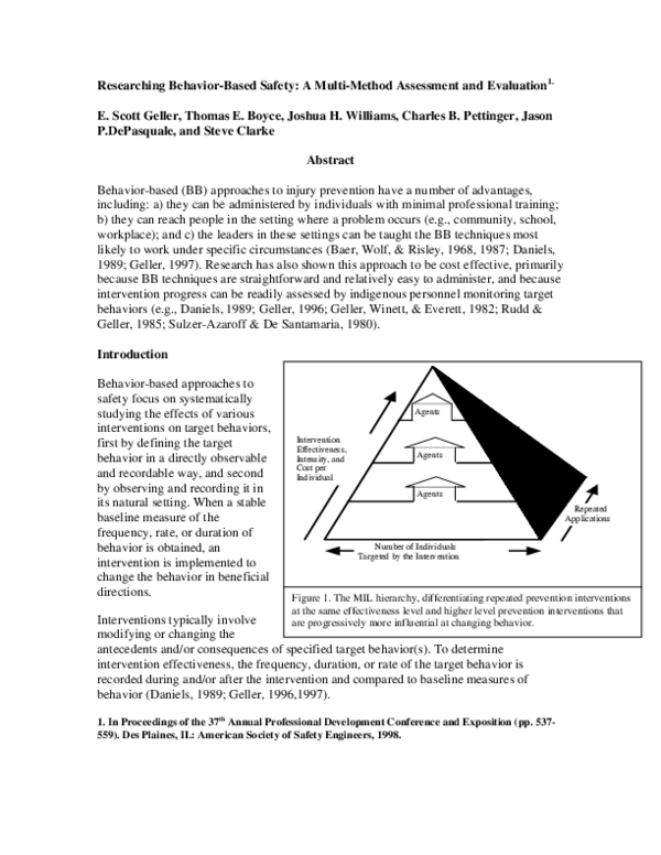 (PDF) Researching Behavior-Based Safety: A Multi-Method Assessment and ...