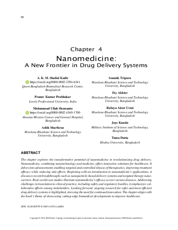 (PDF) Nanomedicine: A New Frontier in Drug Delivery Systems
