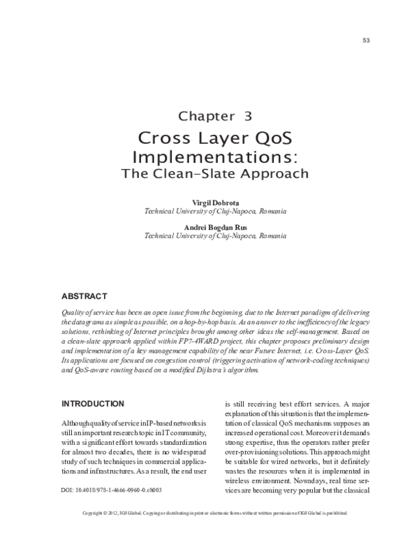 (PDF) Cross Layer QoS Implementations