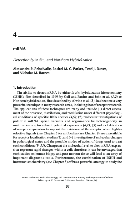 (PDF) mRNA: Detection by In Situ and Northern Hybridization | terri ...
