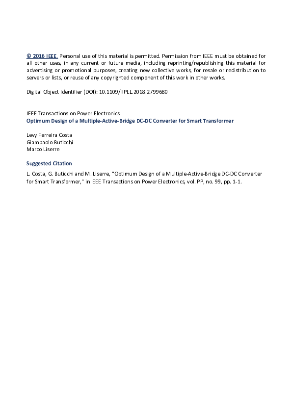 (PDF) Optimum Design of a Multiple-Active-Bridge DC–DC Converter for ...